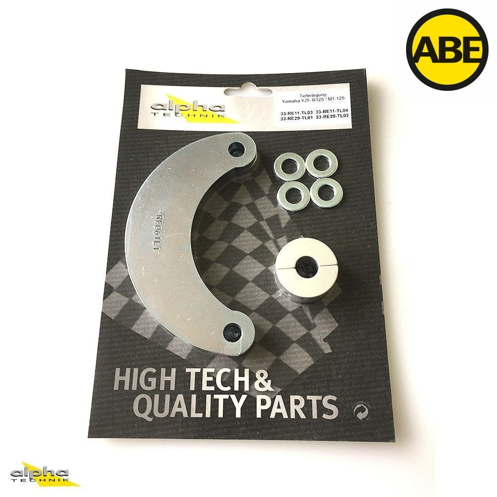 Kit de Rabaissement Yamaha MT125, Typ RE29 (de 2017 à ) ALPHA TECHNIK ...